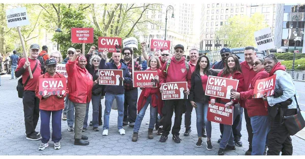 CWAers Take to the Streets on May Day | CWA Public, Healthcare ...